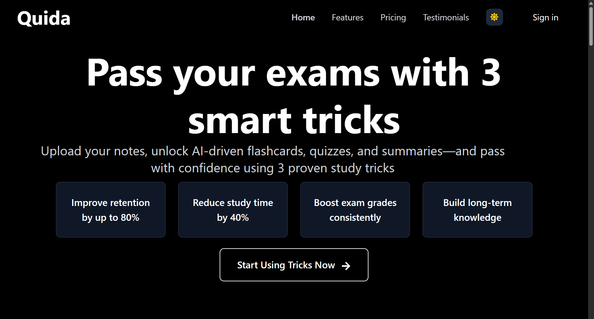 Quida: AI Study Tool – Smart Quizzes, Flashcards & Summaries